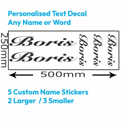 Custom Camper Van Name Stickers X 5 - Madmatz