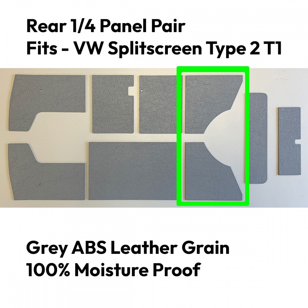 Split Screen ABS front door panel Grey Leather Grain. - Madmatz