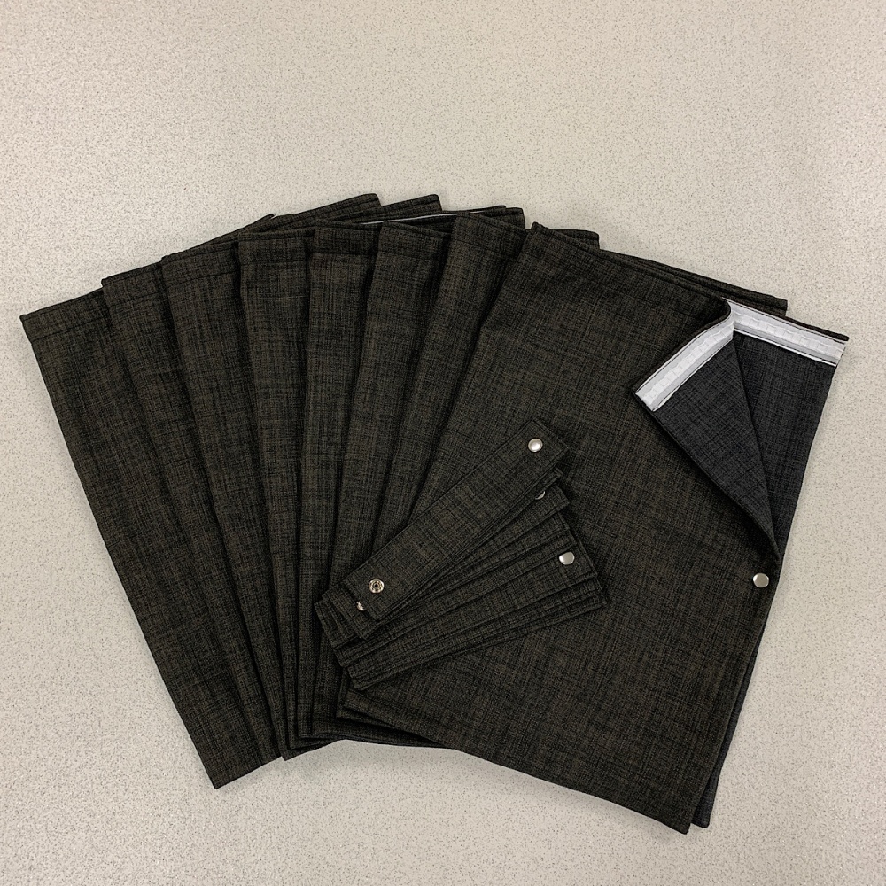 VW Splitscreen Curtains 8 Piece Set Linoso Grey - Madmatz