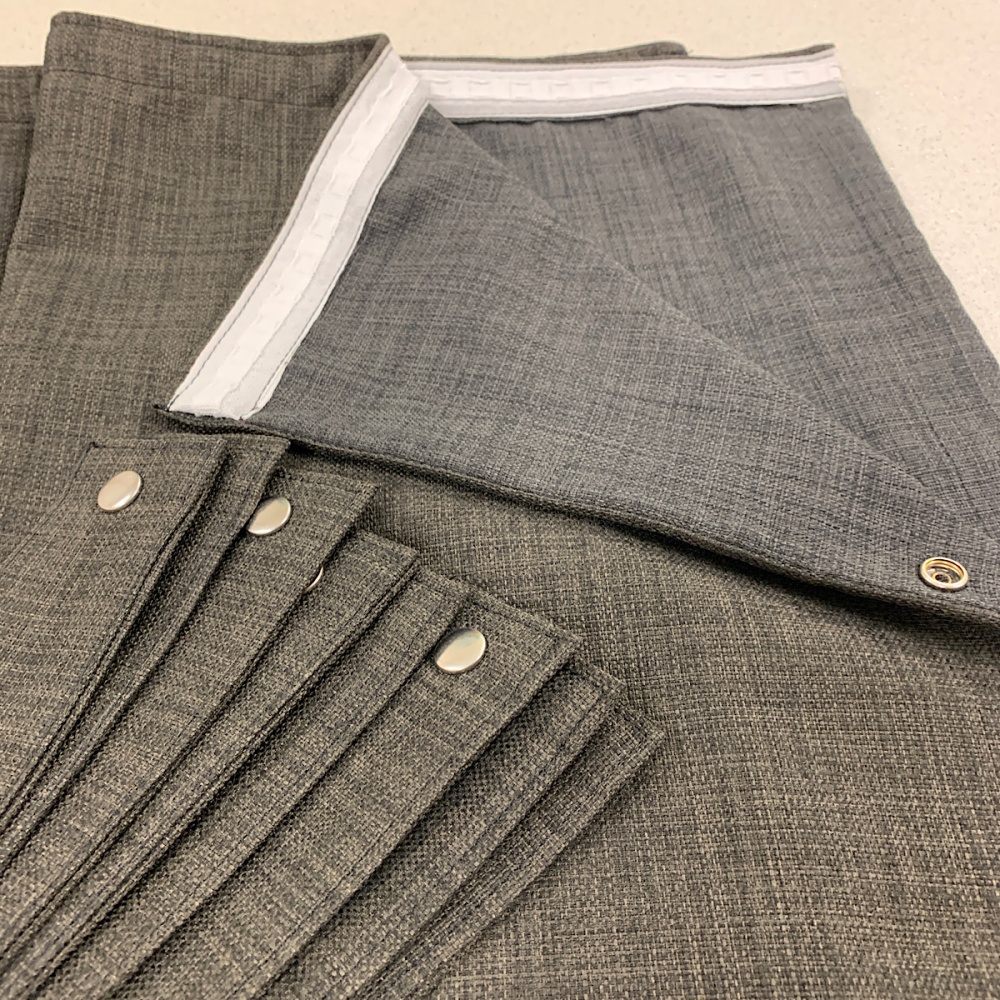 VW Splitscreen Curtains 8 Piece Set Linoso Grey - Madmatz