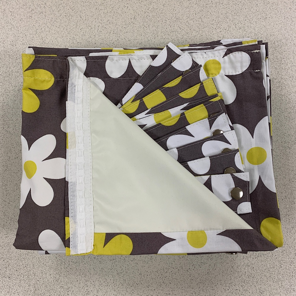 VW Splitscreen Curtains 10 Piece Set Daisy Citrus and Grey - Madmatz